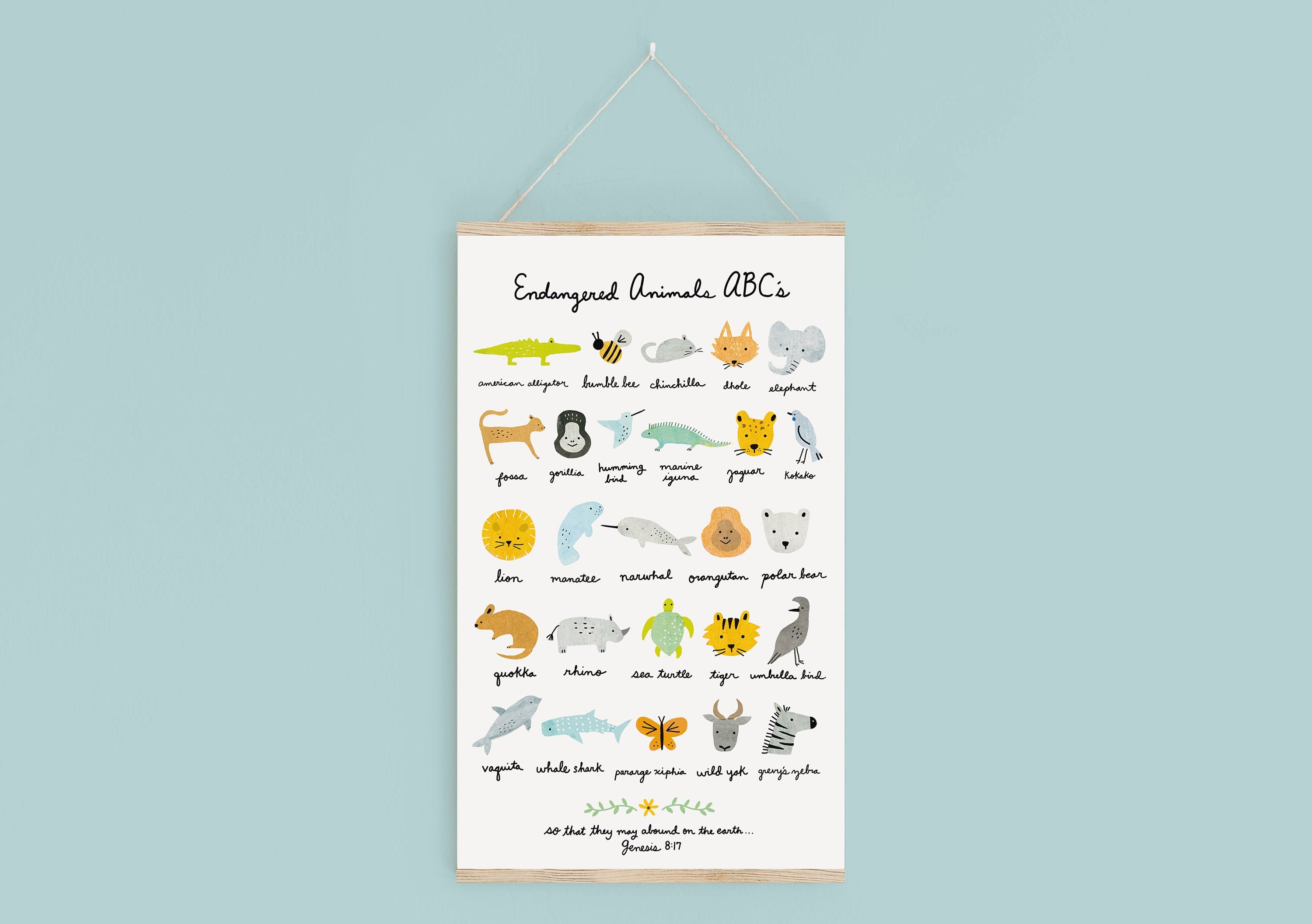 Endangered Animals Poster Kids