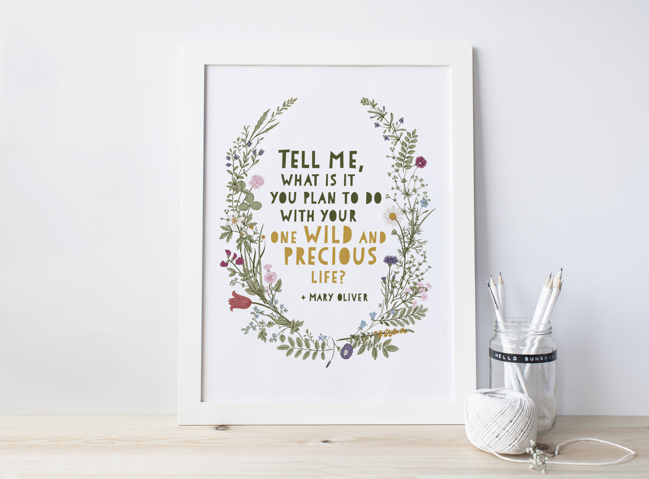 Mary Oliver Quote Wild And Precious Life Etsy Uk