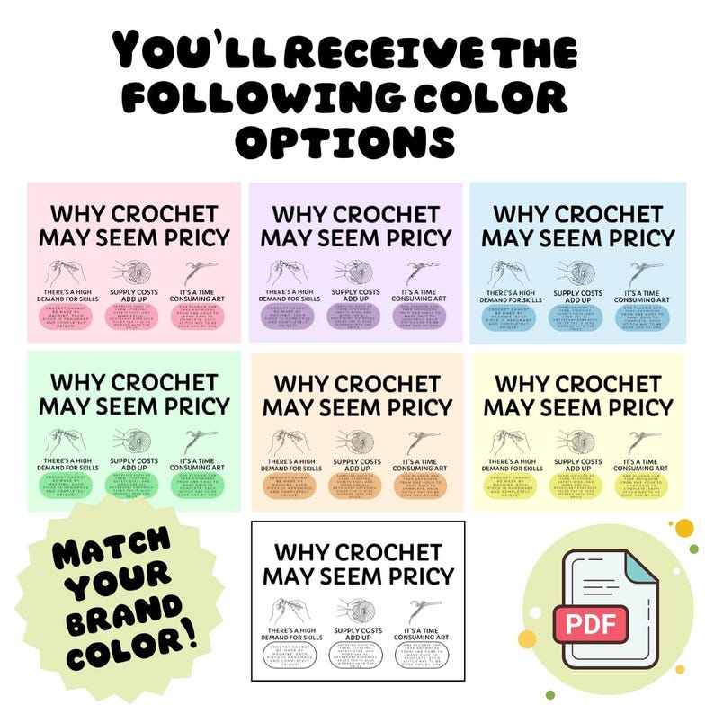 Why Crochet is Pricy Sign for Markets Craft Fairs Vendor Display Print ...