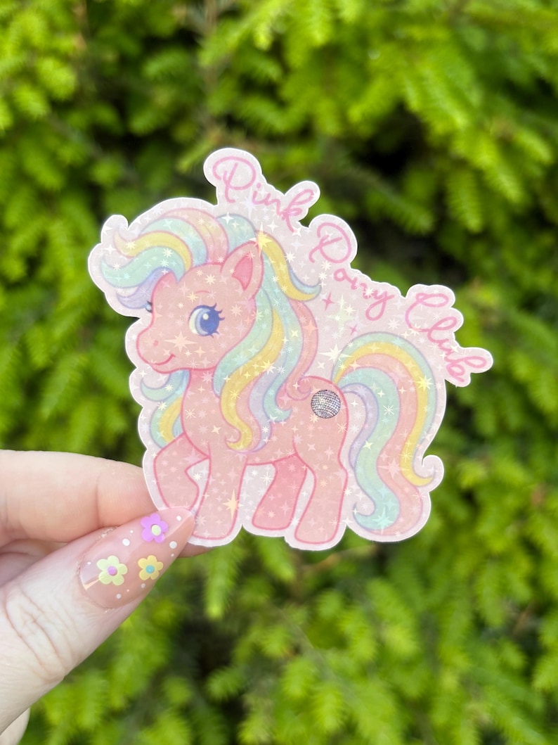 Pink Pony Club Sticker MLP - Holographic Waterproof Sticker for Water ...