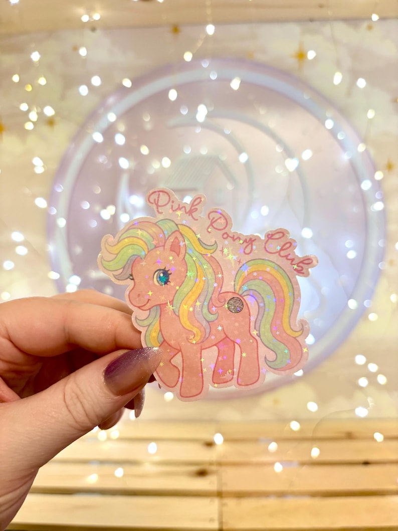 Pink Pony Club Sticker MLP - Holographic Waterproof Sticker for Water ...