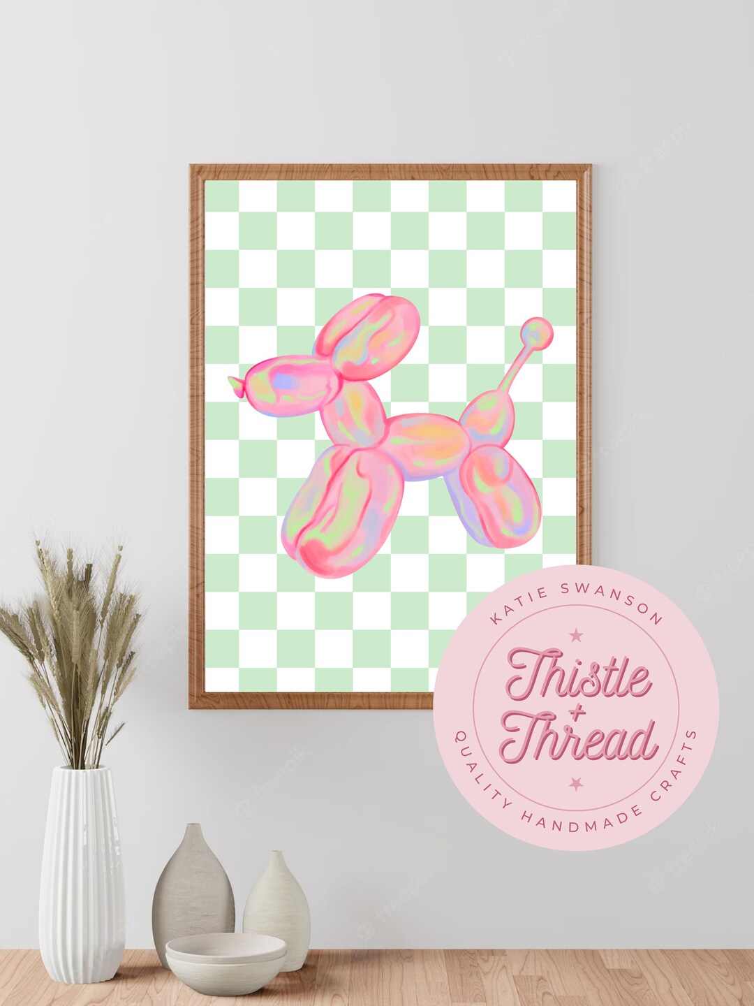 DIGITAL DOWNLOAD Balloon Dog Poster Pastel Home Decor - Etsy