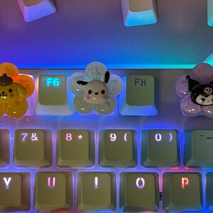3D Sanrio Flower Mechanical Keyboard Artisan Key Caps Cinnamaroll ...