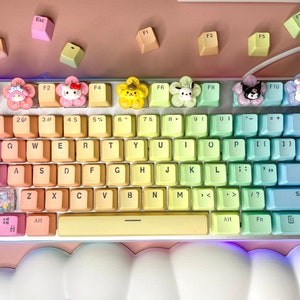 3D Sanrio Flower Mechanical Keyboard Artisan Key Caps Cinnamaroll ...
