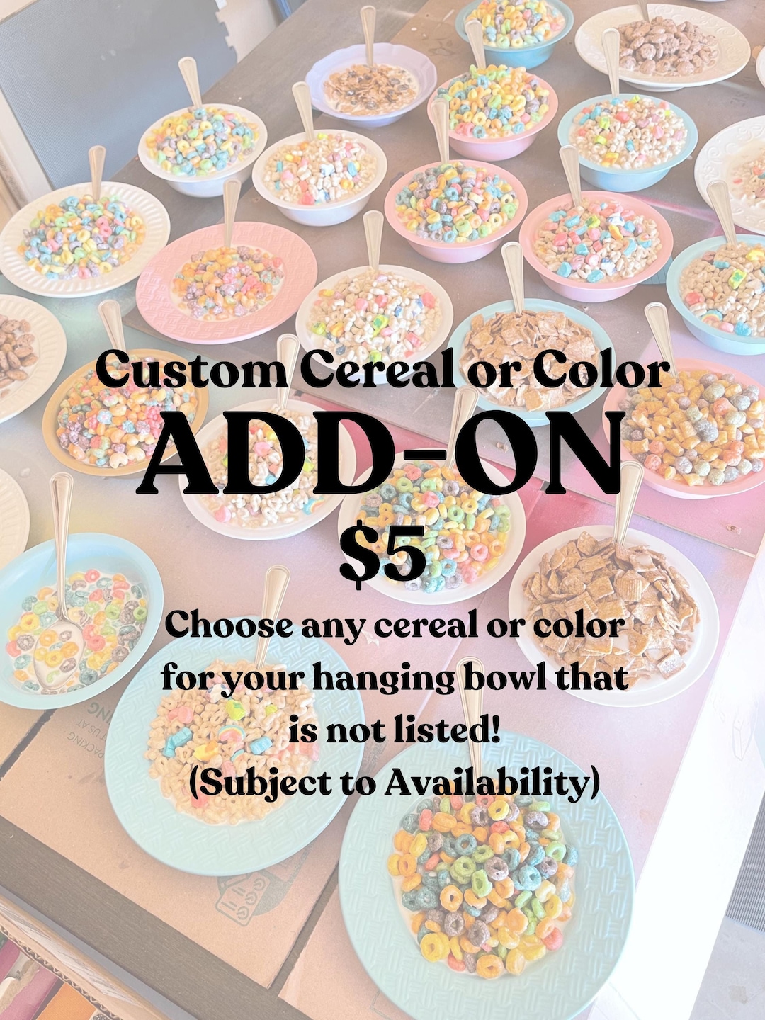 Cereal Bowl ADD-ON Custom Cereal or Color Option! - Etsy