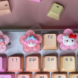 3D Sanrio Flower Mechanical Keyboard Artisan Key Caps Cinnamaroll ...