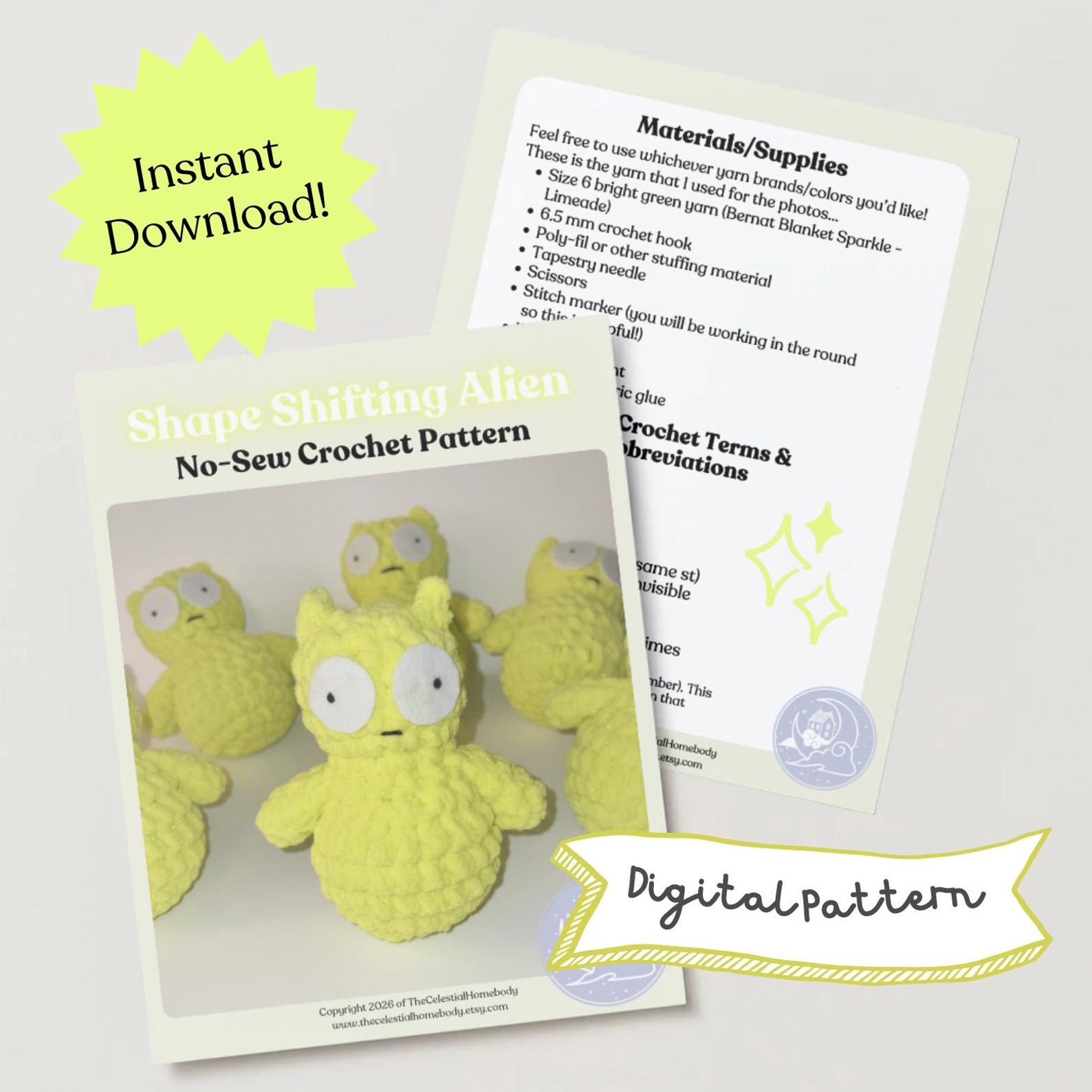 No-sew Shape Shifting Alien Crochet Pattern Digital Download Quick ...