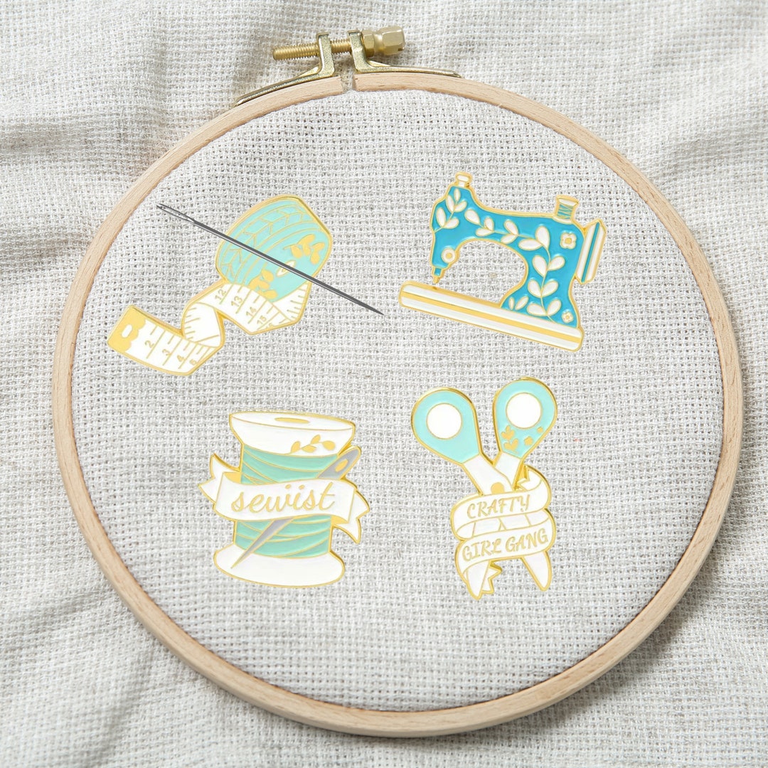 Crafting Sewing Hard Enamel Pin | Needle Minder | Magnetic | for ...