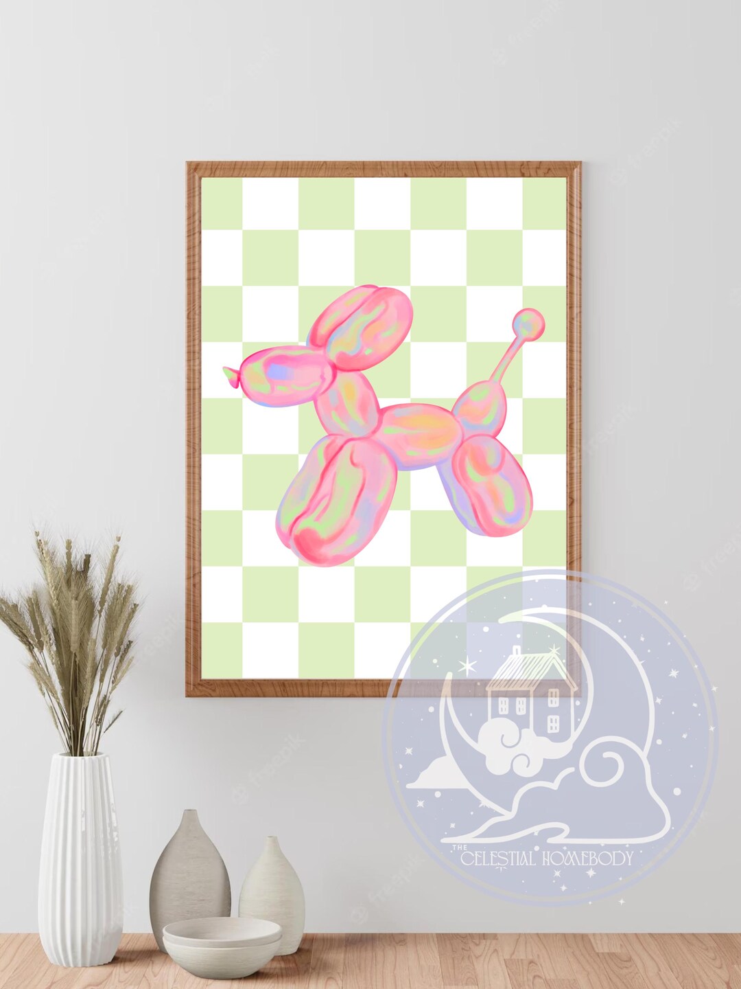 DIGITAL DOWNLOAD Balloon Dog Poster Pastel Home Decor - Etsy
