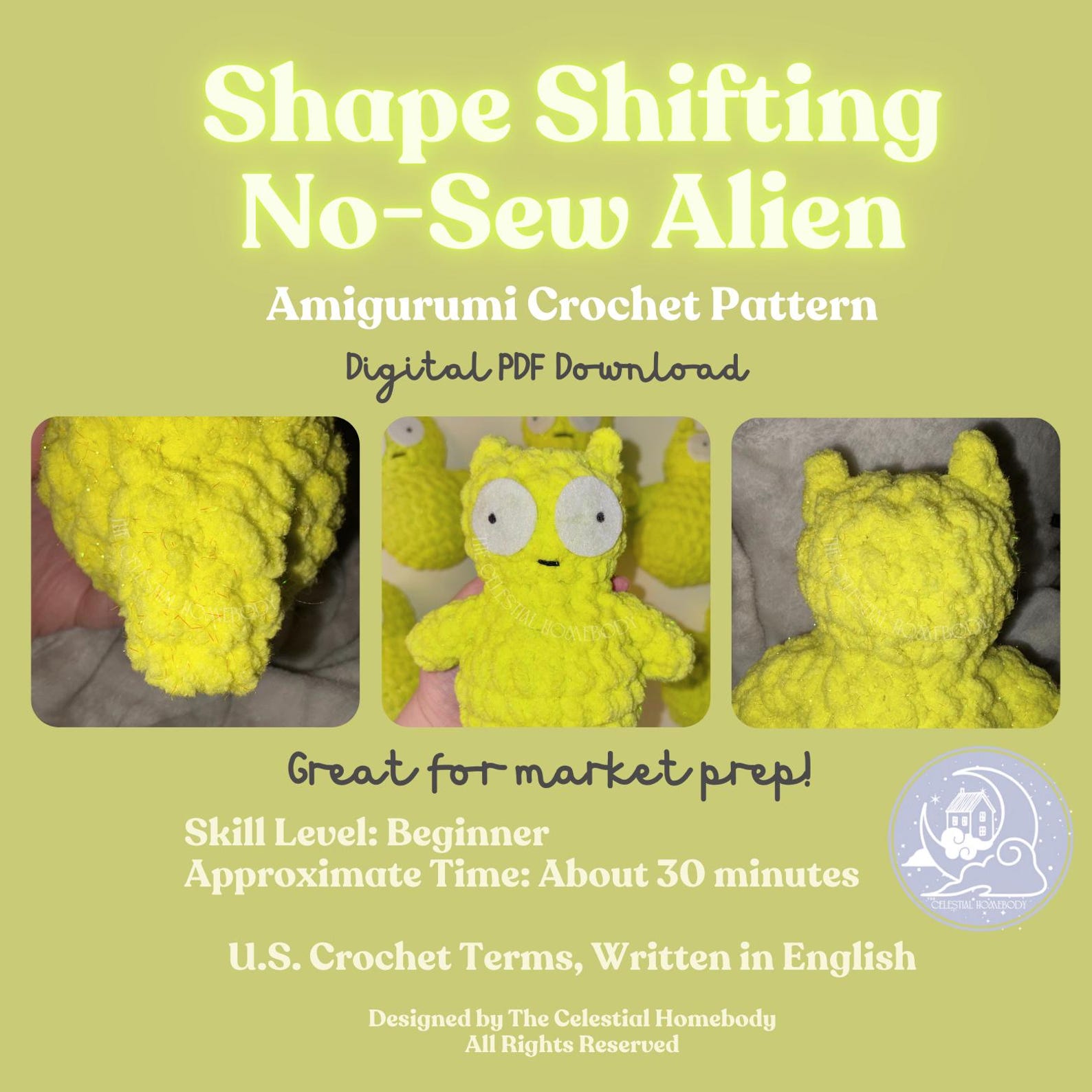 No-sew Shape Shifting Alien Crochet Pattern Digital Download Quick ...