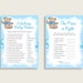 Teddy Bear Baby Shower Games Printable Pack Blue Brown Baby | Etsy