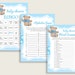 Teddy Bear Baby Shower Games Printable Pack Blue Brown Baby | Etsy