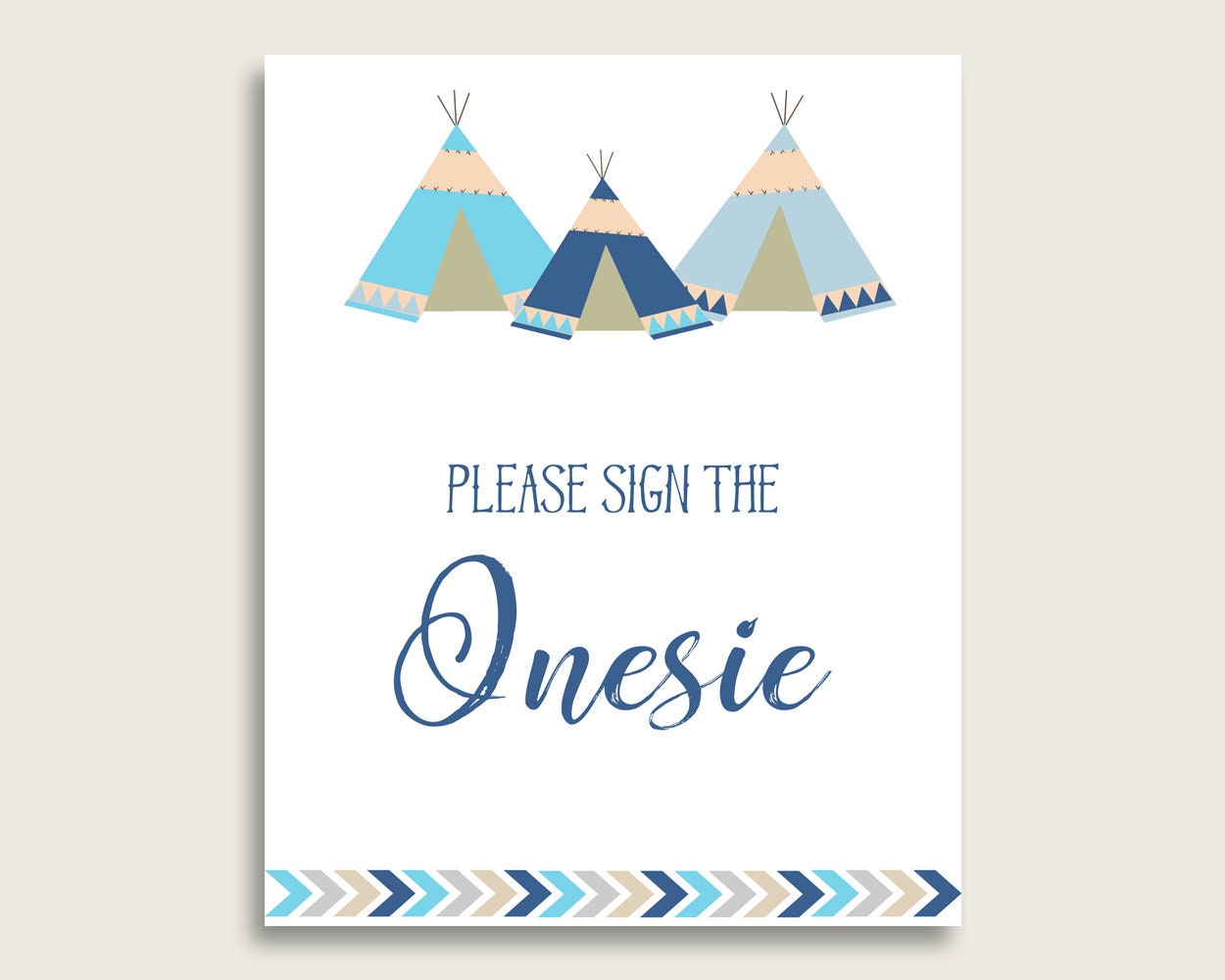 Blue Beige Please Sign the Onesie Sign and Design A Onesie - Etsy