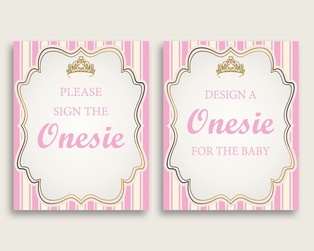 Pink Gold Please Sign the Onesie Sign and Design A Onesie Sign ...