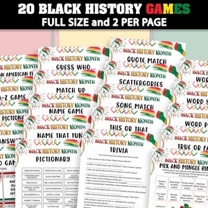 Black History Games Bundle, Printable Black History Month Activity ...