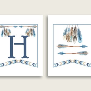 Tribal Arrows Baby Shower Banner All Letters, Birthday Party Banner ...