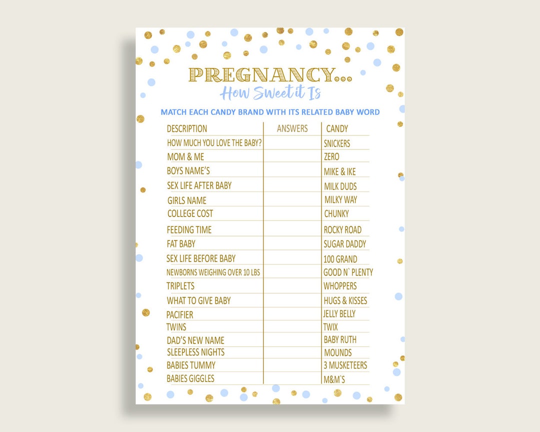 Candy Bar Game Baby Shower Candy Bar Game Confetti Baby Shower Candy ...