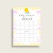 Rubber Ducky Baby Shower Bingo Cards Printable Yellow Pink - Etsy