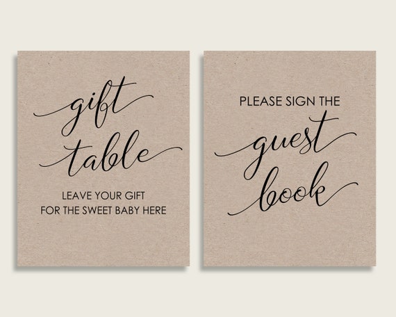 Rustic Baby Shower Table Signs Vintage Rustic Style Bunting Powder