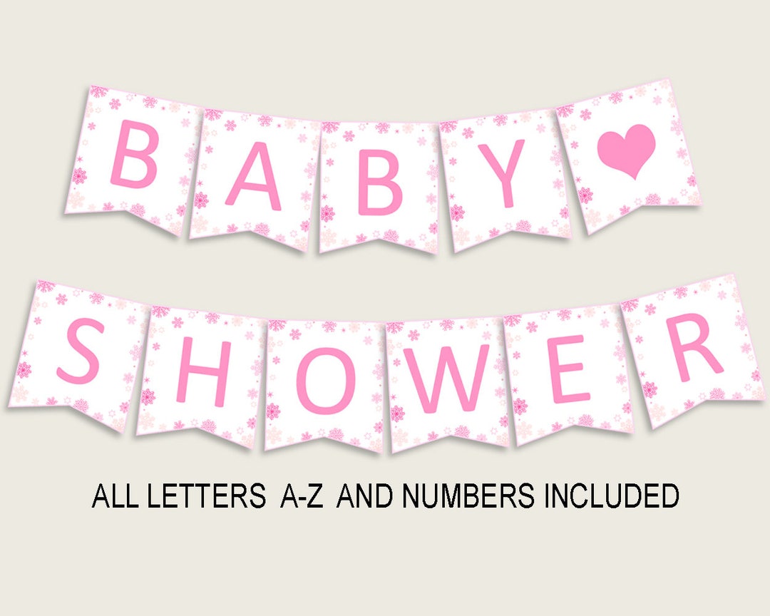 Banner Baby Shower Banner Winter Baby Shower Banner Baby Shower Girl ...