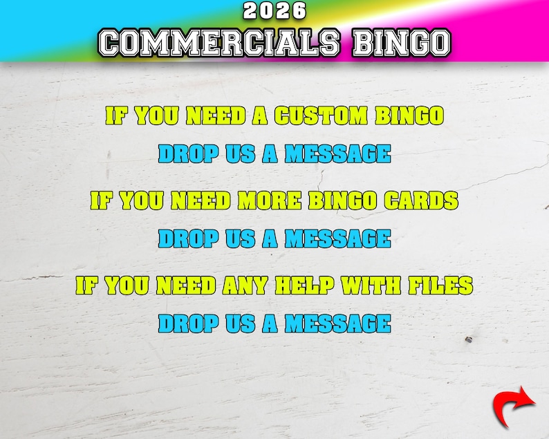 The Big Game Bingo Commercials 2026, Football Commercials Bingo ...
