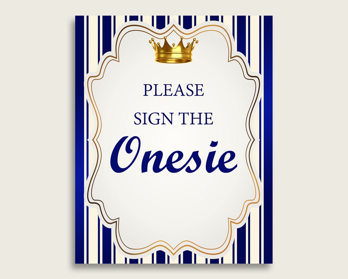Blue Gold Please Sign the Onesie Sign and Design A Onesie Sign - Etsy