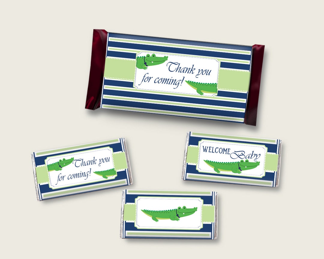 Alligator Hershey Candy Bar Wrapper Printable, Blue Green Chocolate Bar ...