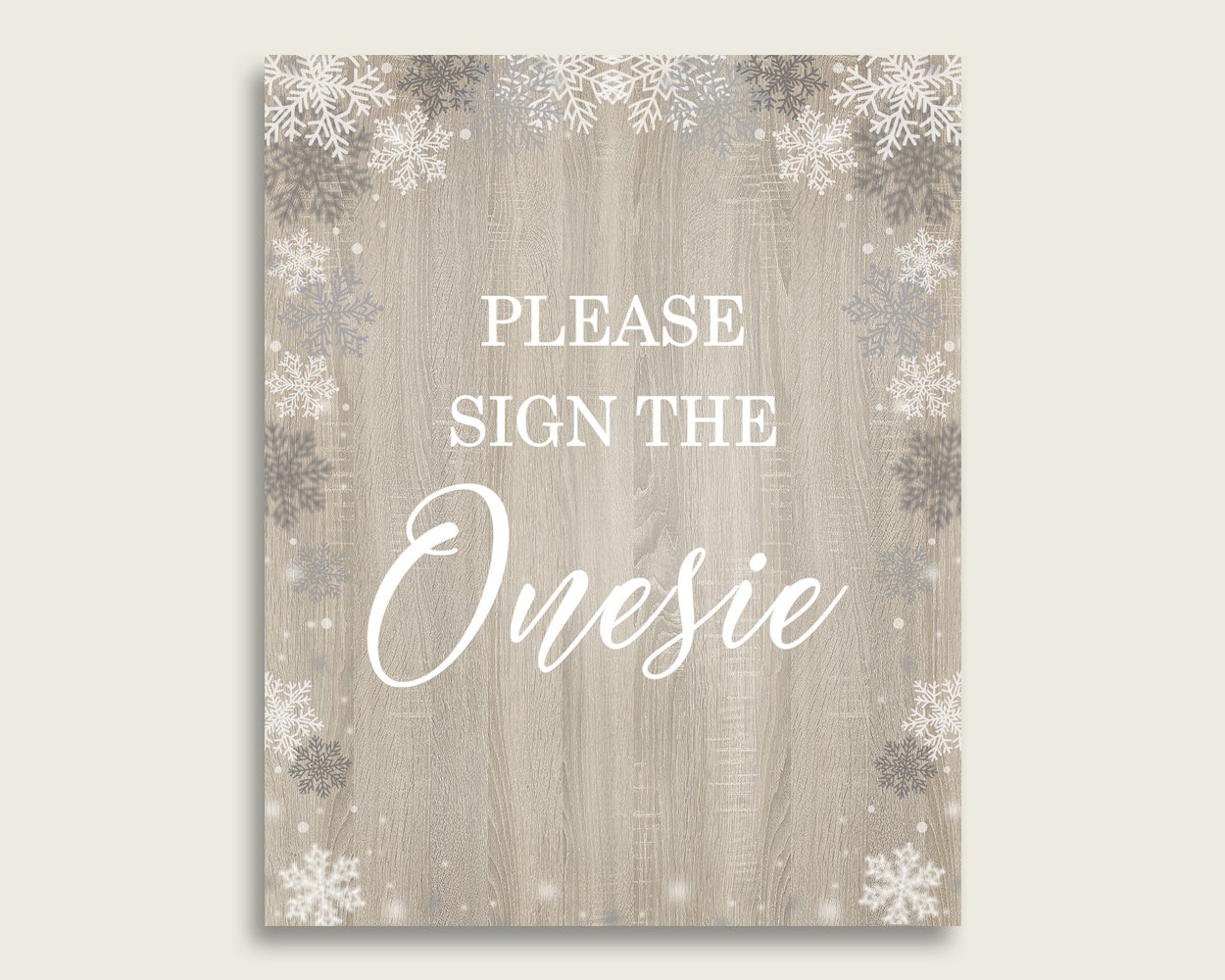 White Beige Please Sign the Onesie Sign and Design A Onesie | Etsy