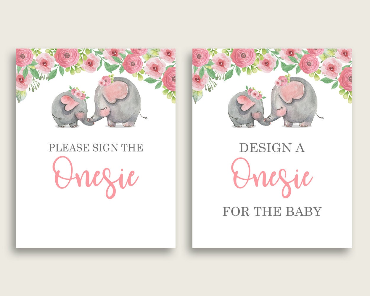 Pink Grey Please Sign the Onesie Sign and Design A Onesie Sign ...