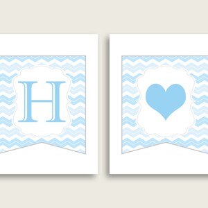 Chevron Baby Shower Banner All Letters, Birthday Party Banner Printable ...