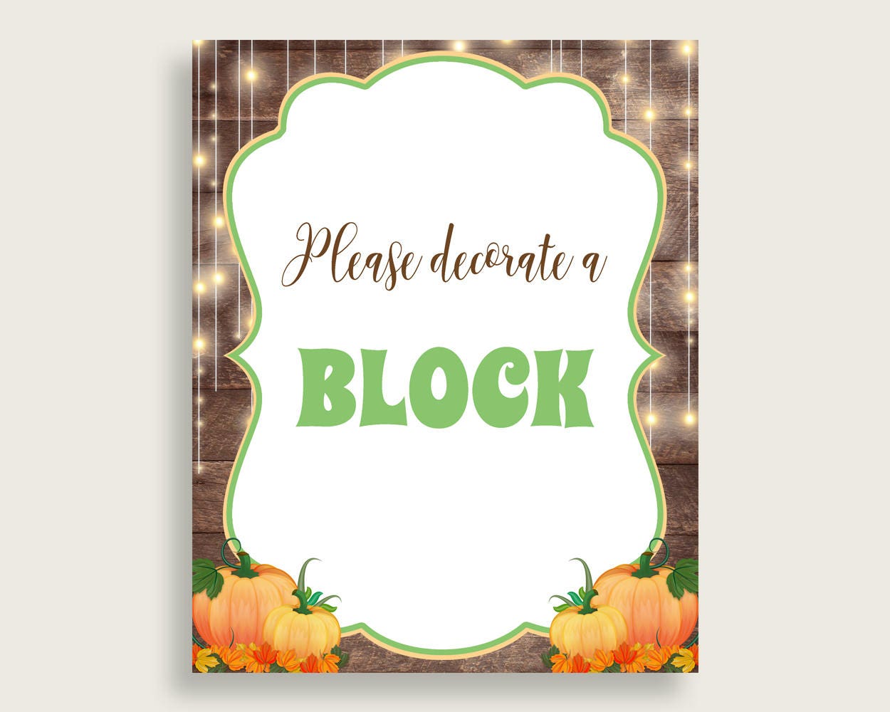 Brown Orange Please Sign A Block Sign and Decoarate A Block | Etsy