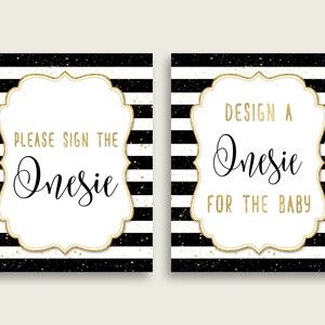 Black Gold Please Sign the Onesie Sign and Design A Onesie Sign ...