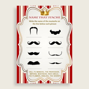 Name That Stache Baby Shower Name That Stache Prince Baby Shower Name ...