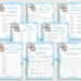 Teddy Bear Baby Shower Games Printable Pack, Blue Brown Baby Shower Games Package Boy, Teddy ...