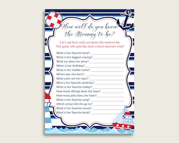 Nautical Theme Baby Shower Games DIY Nautical Baby Shower Cutesy