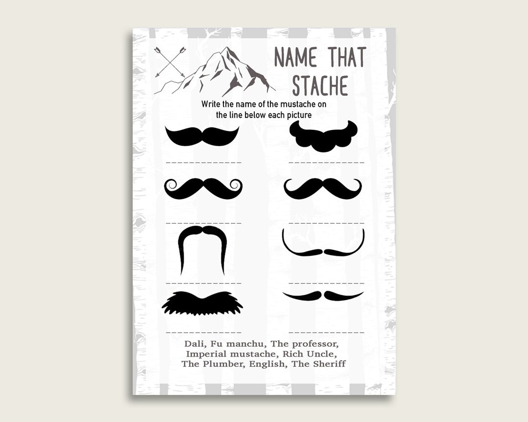 Name That Stache Baby Shower Name That Stache Adventure Mountain Baby ...