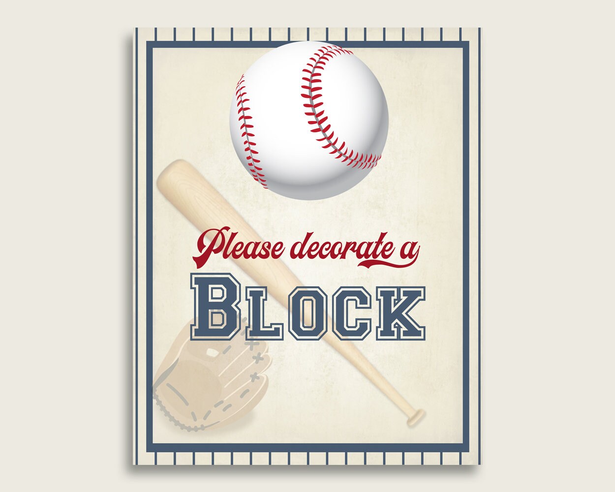 Blue Beige Please Sign A Block Sign and Decorate A Block Sign - Etsy