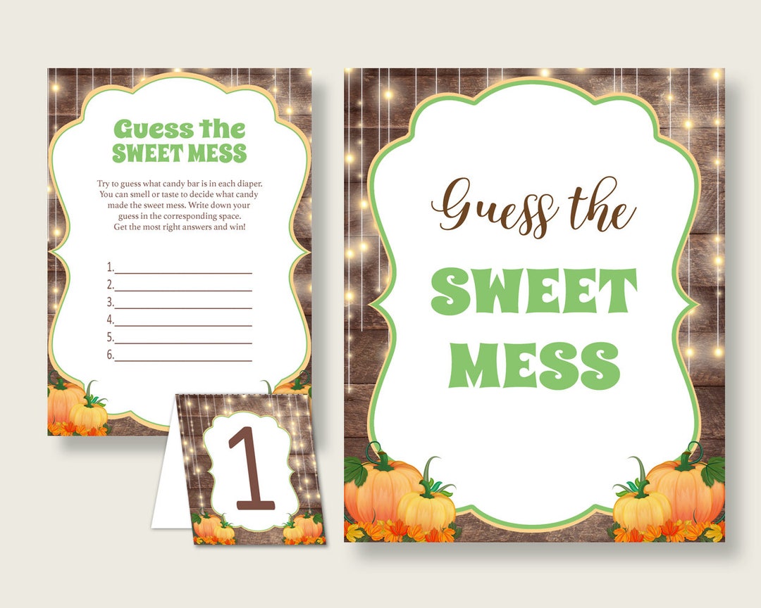 Autumn Guessing Game Baby Shower Gender Neutral, Brown Orange Guess the ...
