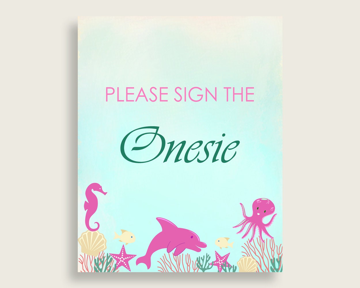 Pink Green Please Sign the Onesie Sign and Design A Onesie Sign ...