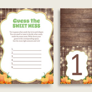 Autumn Guessing Game Baby Shower Gender Neutral, Brown Orange Guess the ...