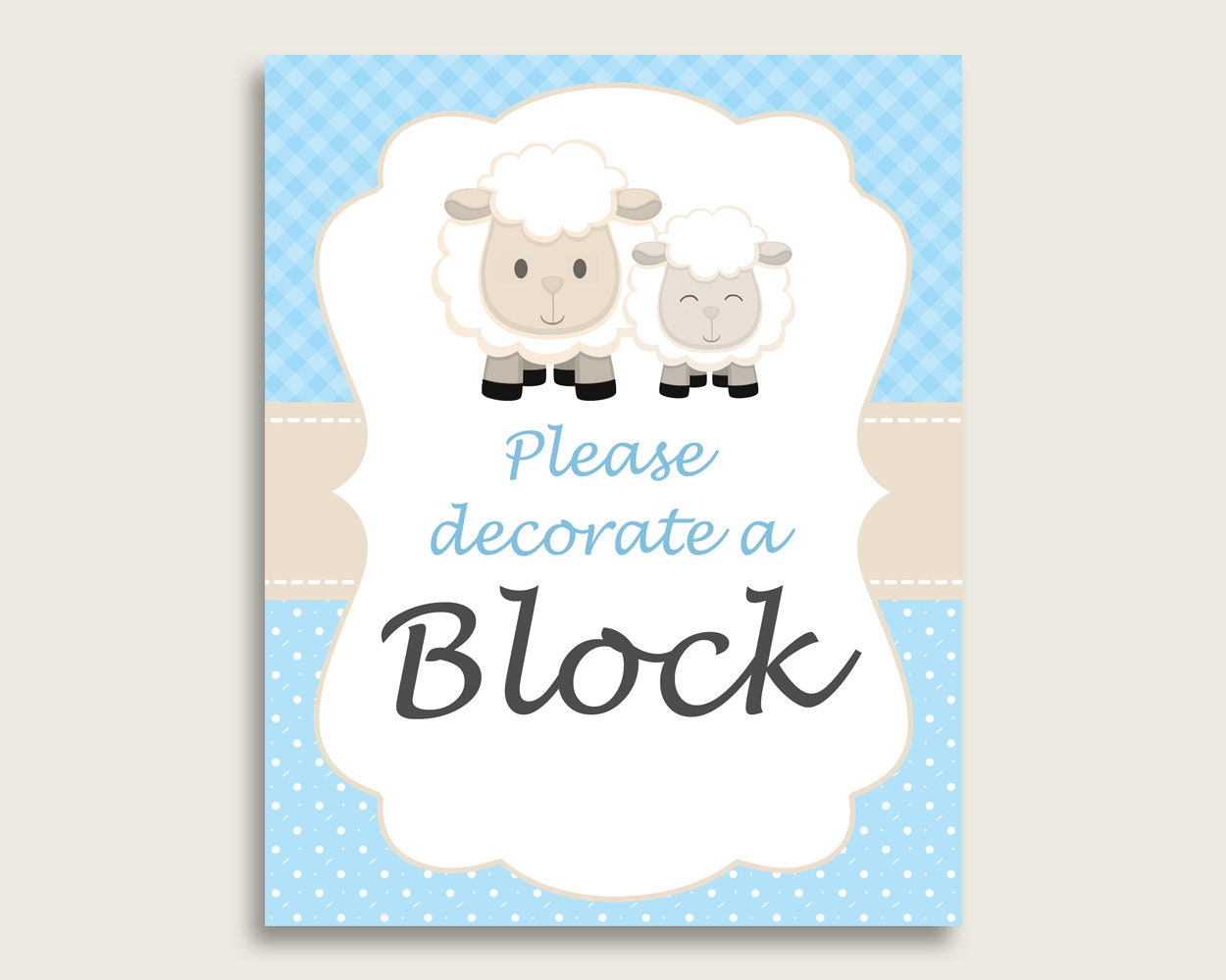 Blue White Please Sign A Block Sign and Decorate A Block Sign | Etsy