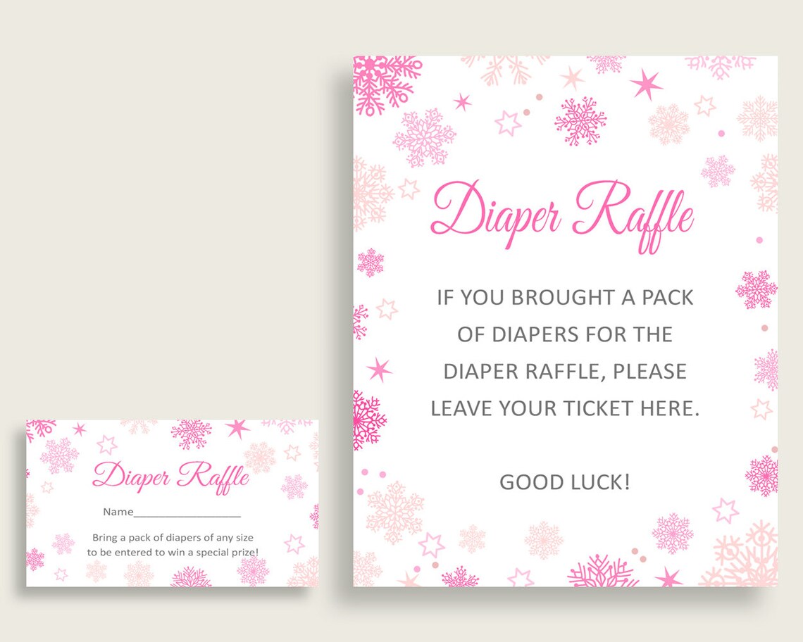 Diaper Raffle Baby Shower Diaper Raffle Winter Baby Shower - Etsy