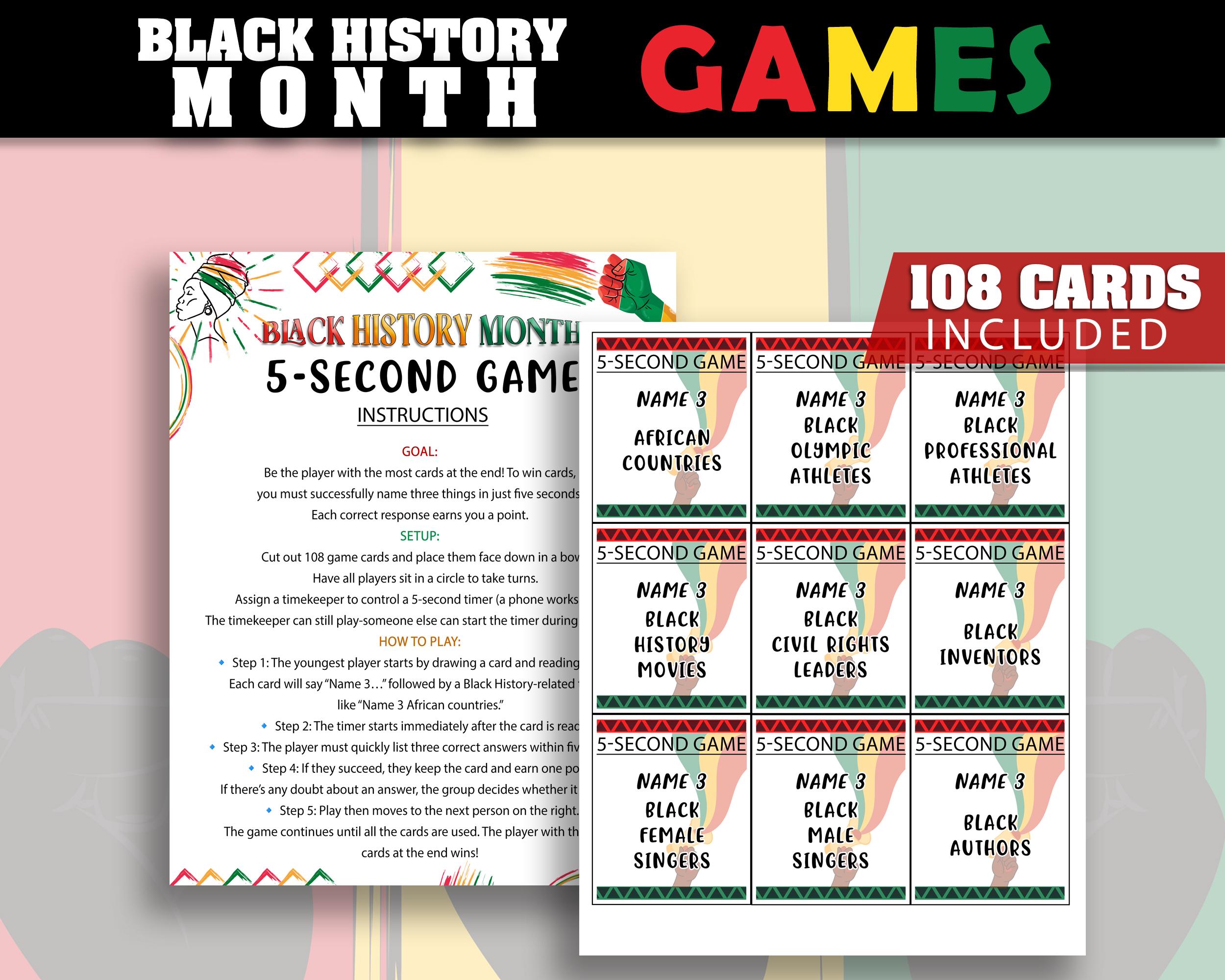 Black History Games Bundle, Printable Black History Month Activity ...