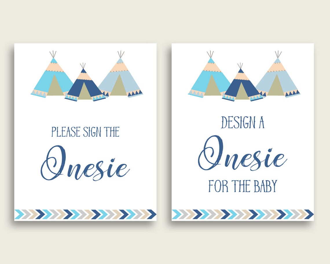 Blue Beige Please Sign the Onesie Sign and Design A Onesie - Etsy