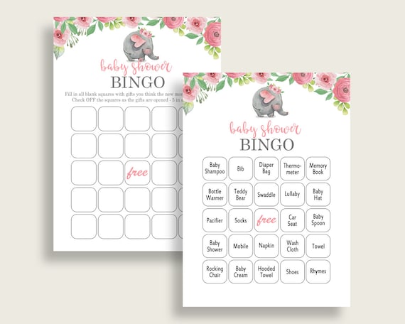 Elephant Baby Shower Bingo Printables Yellow Elephant Baby Shower