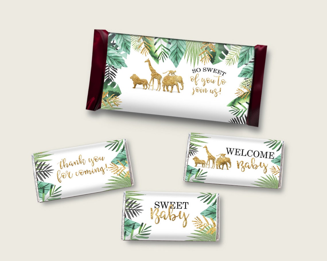 Jungle Hershey Candy Bar Wrapper Printable Gold Green - Etsy