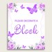 Purple White Please Sign A Block Sign and Decorate A Block Sign ...