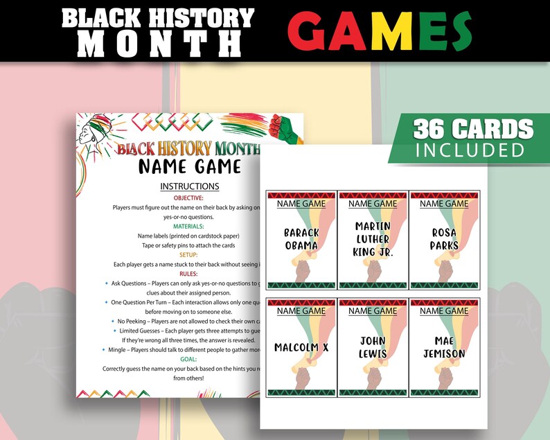 Black History Games Bundle, Printable Black History Month Activity ...