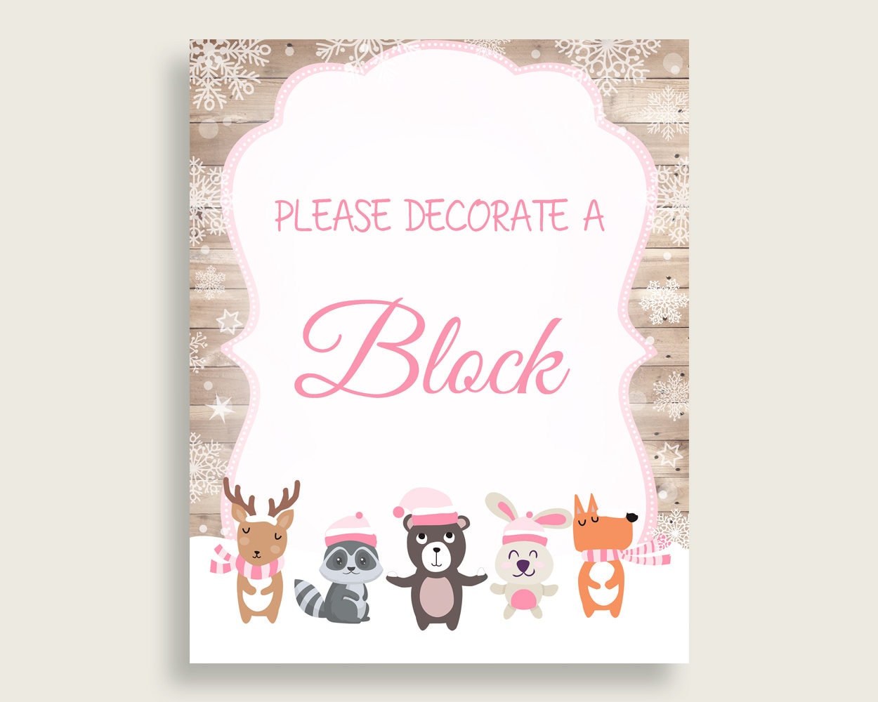Sign A Block Baby Shower Decorate A Block Forest Girl Baby - Etsy