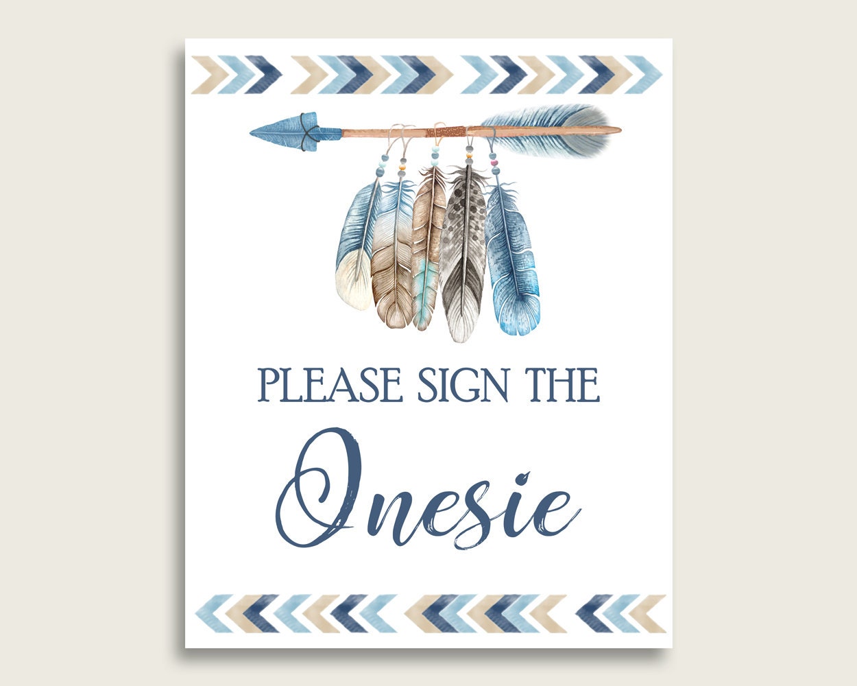 Blue Beige Please Sign the Onesie Sign and Design A Onesie Sign ...